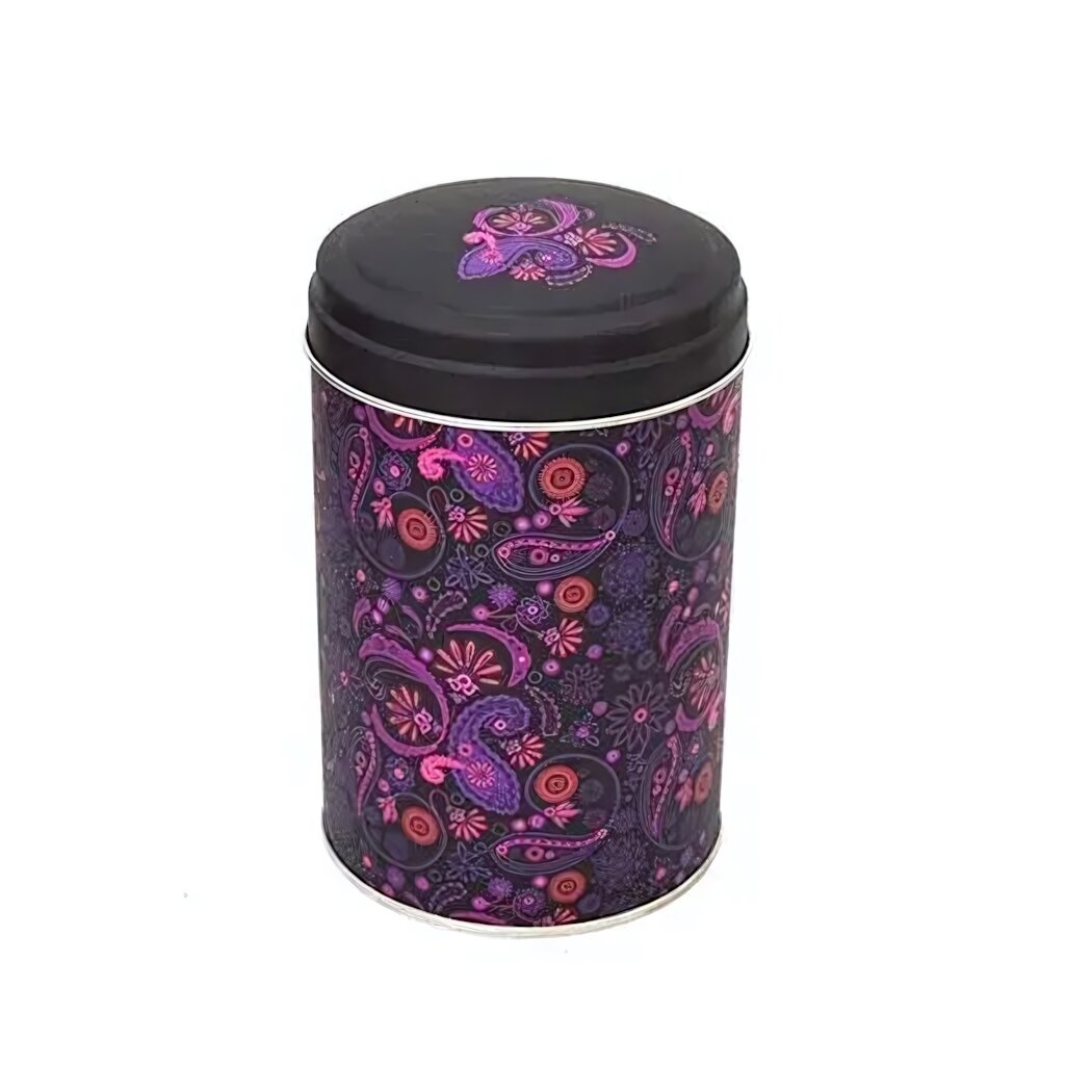 Банка жестяная для хранения 1,1л “Бута”, цвет в ассортименте, металлический корпус, крышка с узором