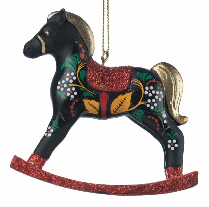 Елочное украшение 8,5 см полирезина Лошадка