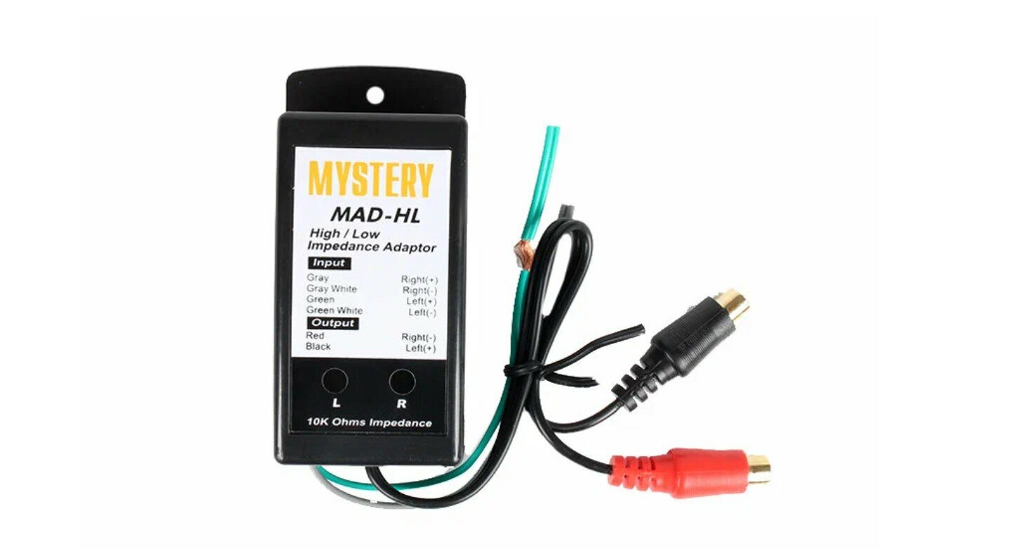 Преобразователь уровня Mystery MAD-HL, для автомагнитолы, 2x RCA