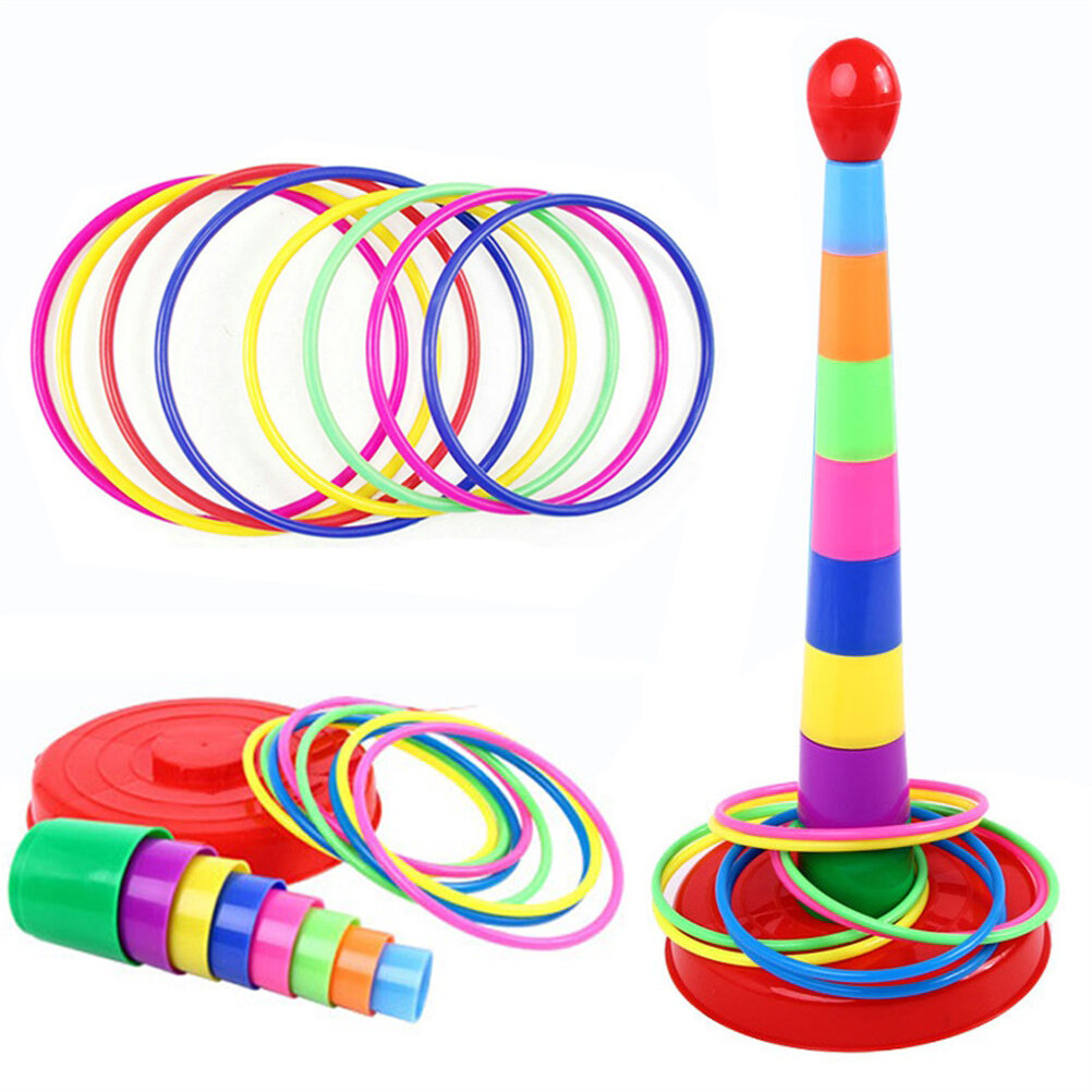 Красочный спортивный набор для метания колец, детская игра Stack Cup, уличные интерактивные игрушки.