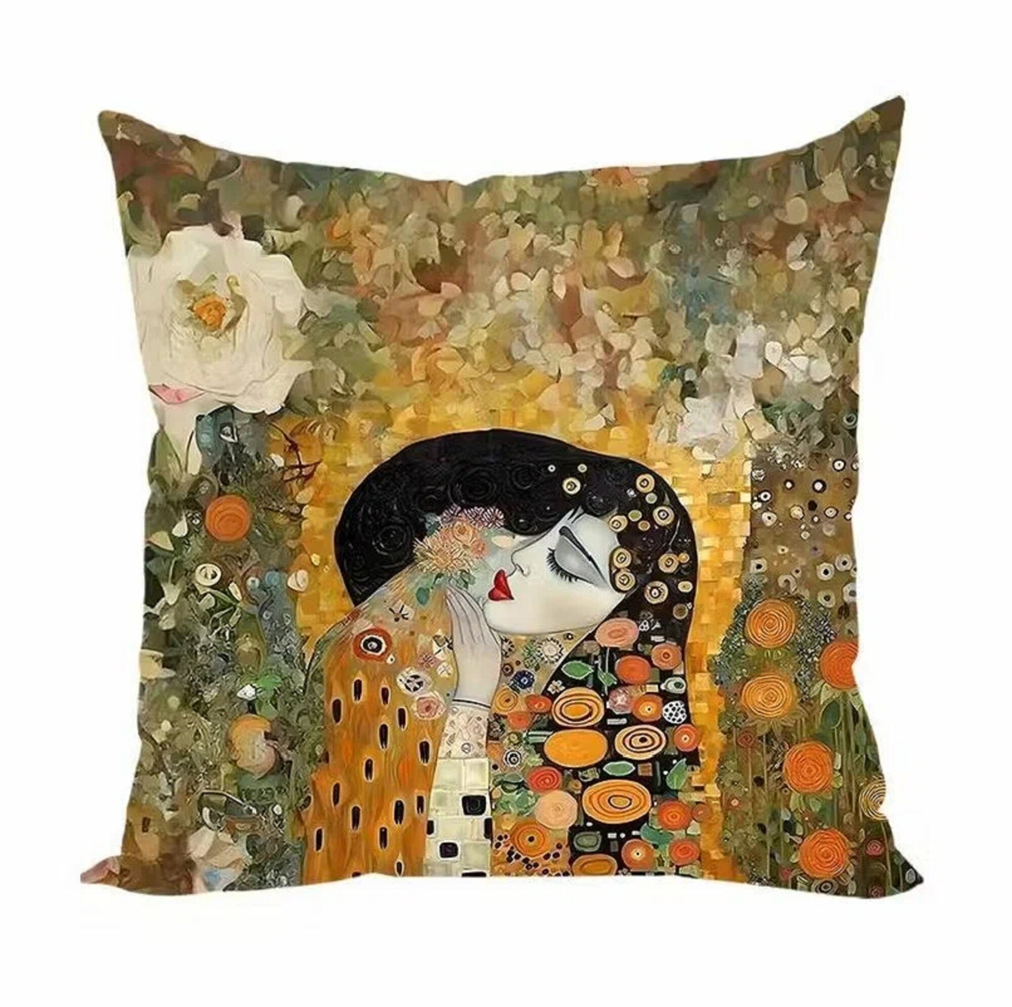 Чехол для подушки Девушка в саду Климт 40х40 Велюр
