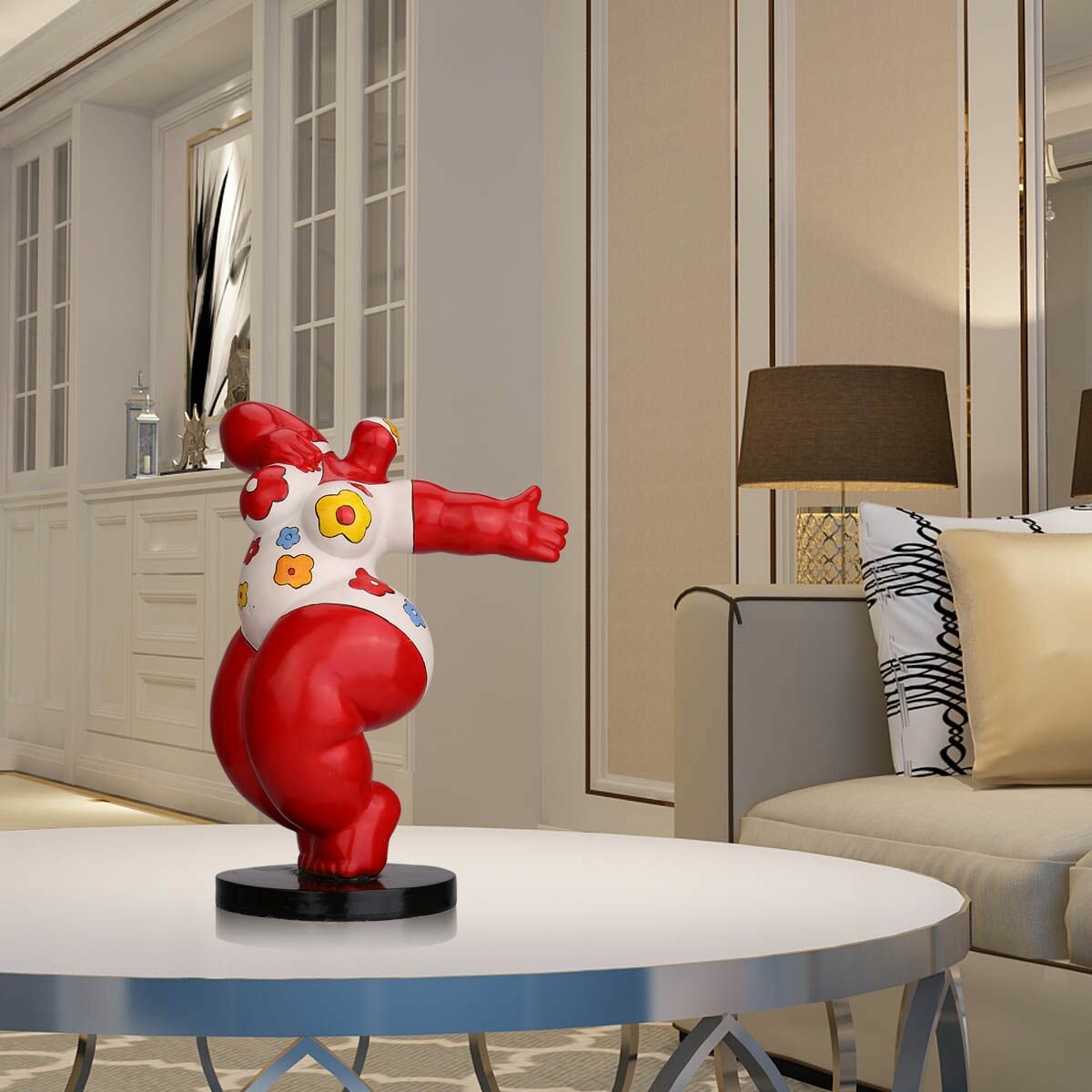 Tooarts скульптура танцующей толстухи из стекловолокна