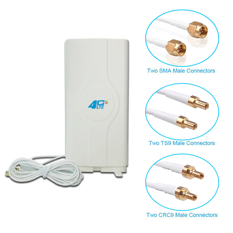 3g 4g lte антенна мобильная антенна 700 2700 мгц 30 дби sma crc9 ts9 мужской разъем усилитель mimo панельная антенна + 2 метра