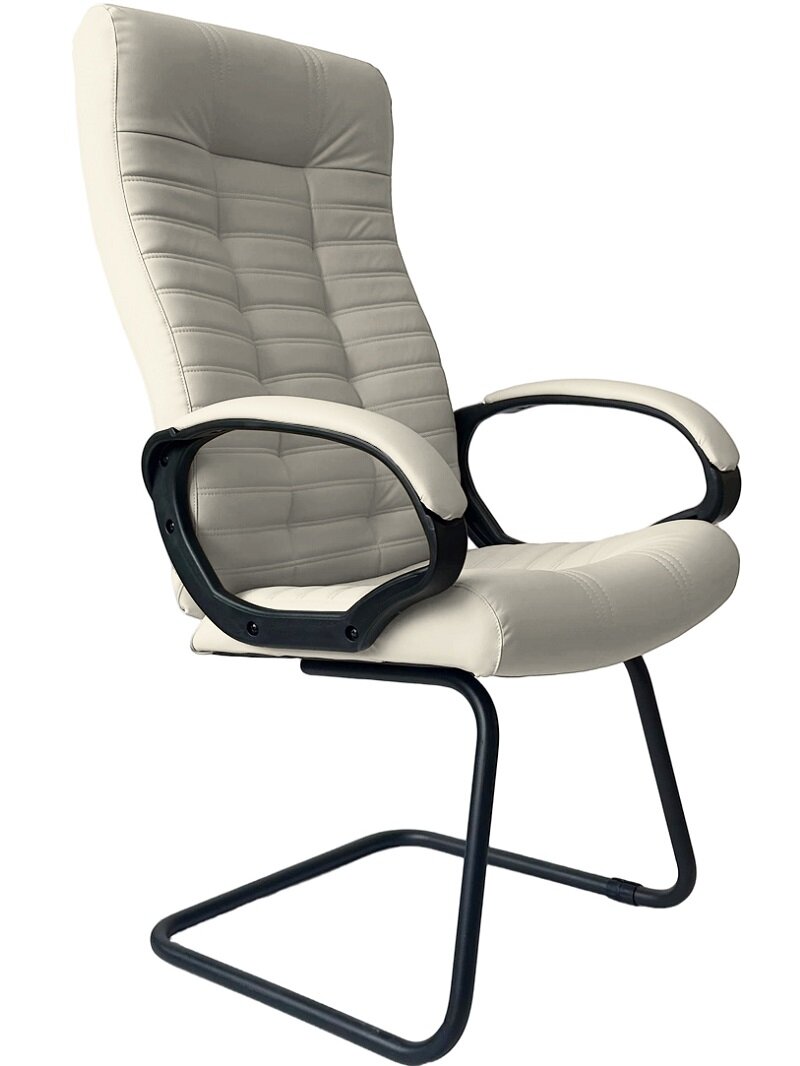 Компьютерное кресло на полозьях StylChairs Атлант Ультра Софт, экокожа, белый