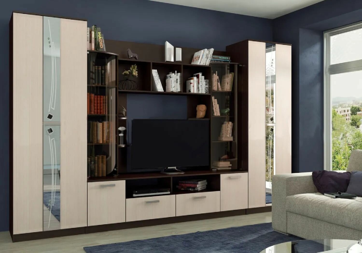 Гостиная Венеция (Дуб беленый, венге)