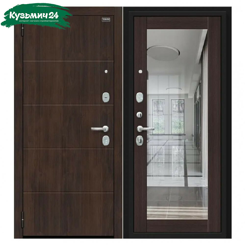 Дверь металлическая Bravo 033-17890 R3 Almon, Wenge Veralinga, лунный камень, 205х96 R