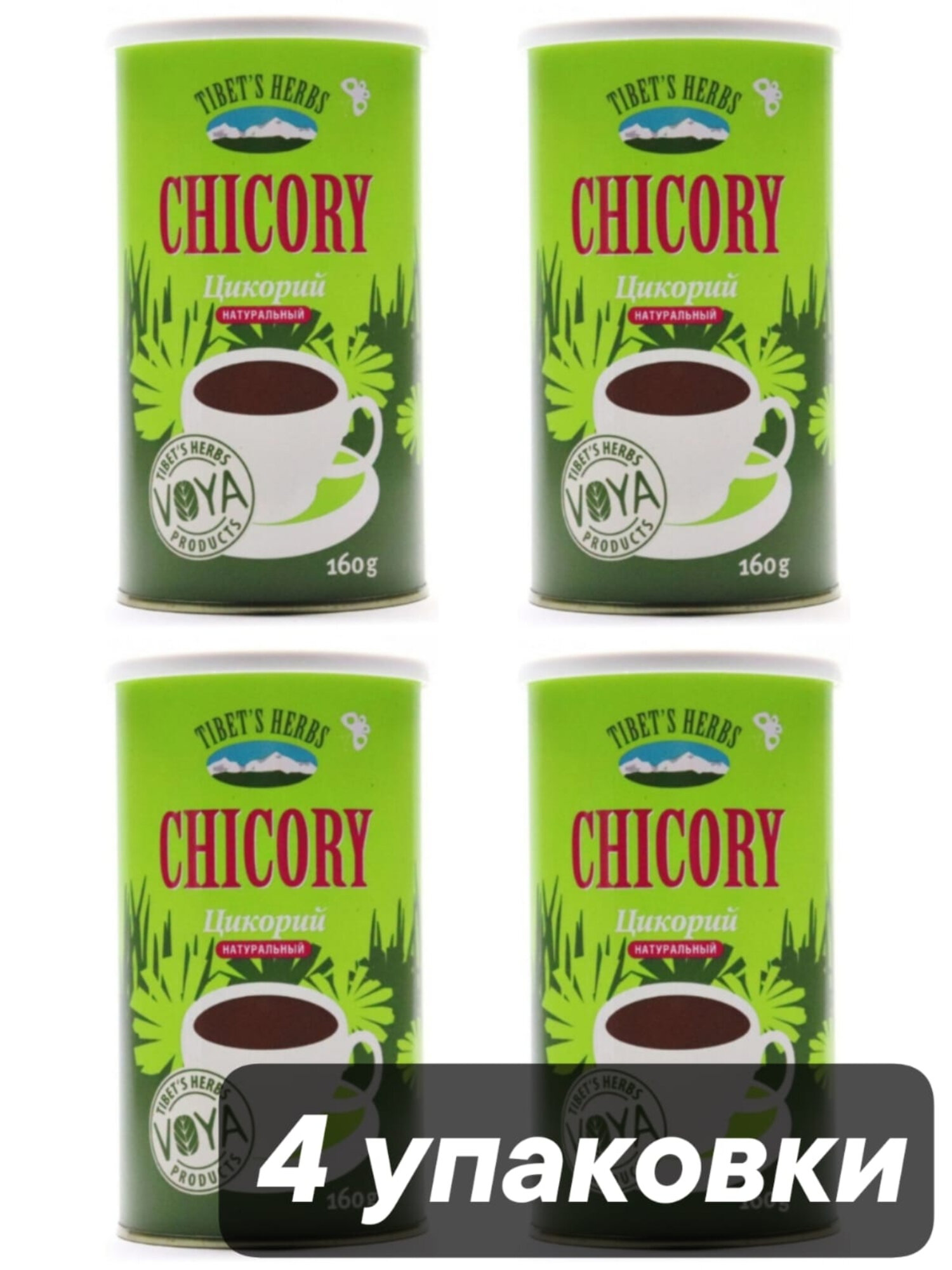 Цикорий растворимый натуральный Tibet's Herbs 160 г x 4 шт