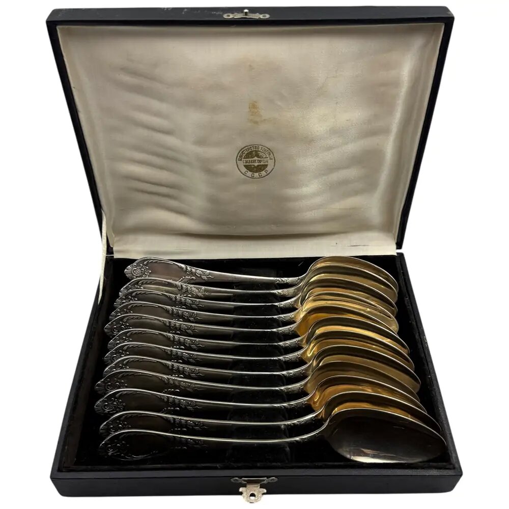 Ложка столовая "Классика" (набор 12 шт - 20.5 см), МНЦ, 1967-1980 гг, ЗiШ, г. Вольянск, СССР