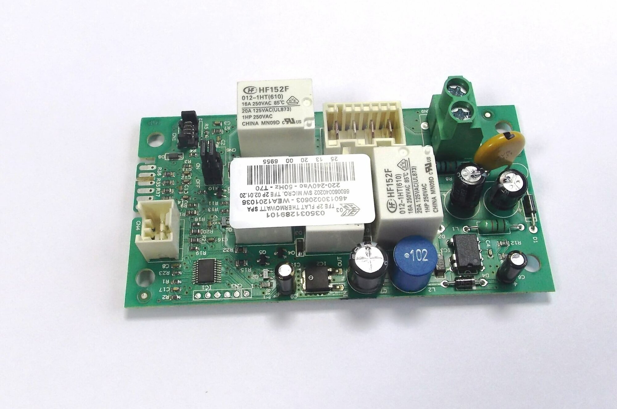 Плата управления (основная плата) TFE 2P FLAT водонагревателя Ariston, Simat, Regent, Superlux, 115х60 мм, 220-240V - 50Hz - T70, 2 датчика