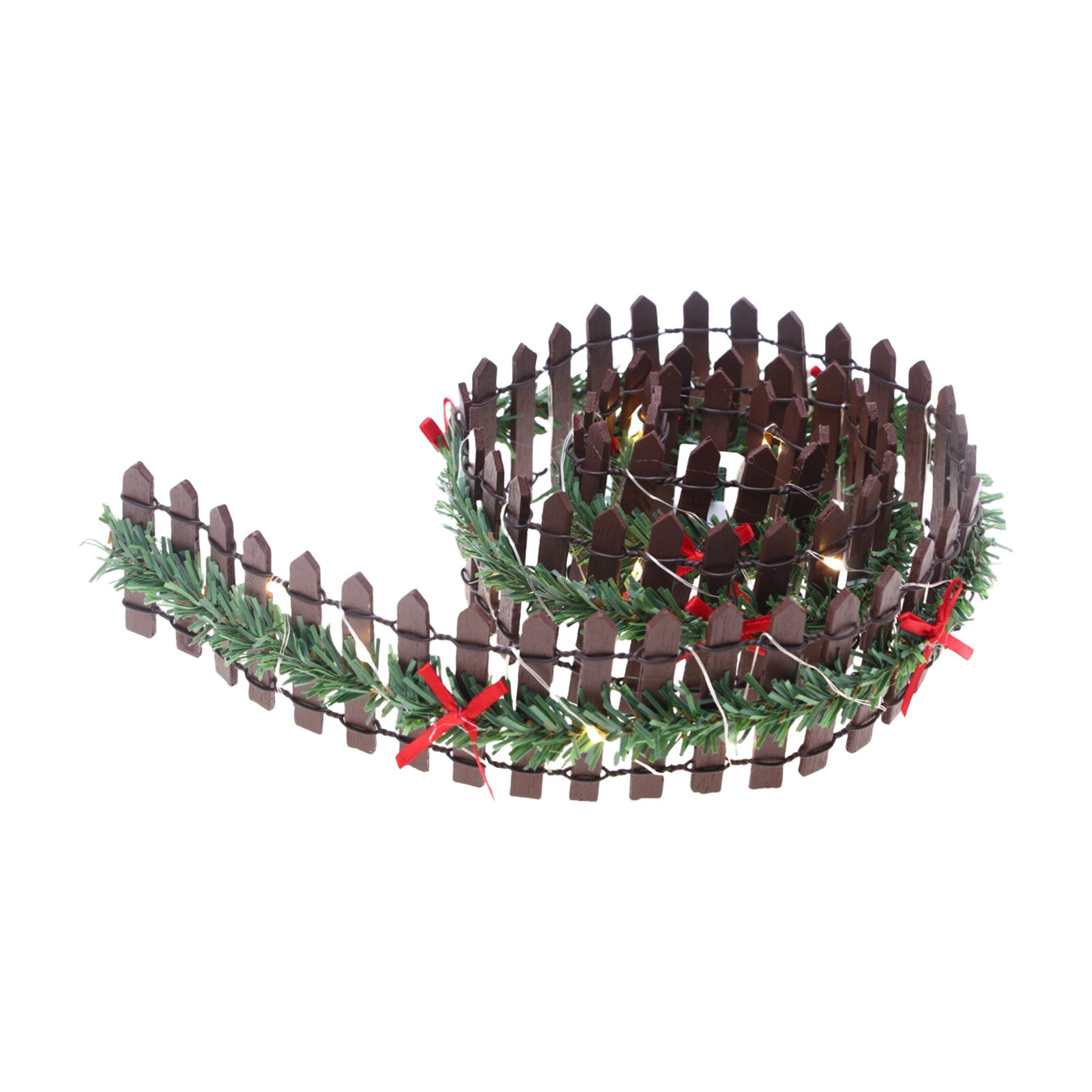 Декоративный деревянный забор с подсветкой для миниатюрного сада