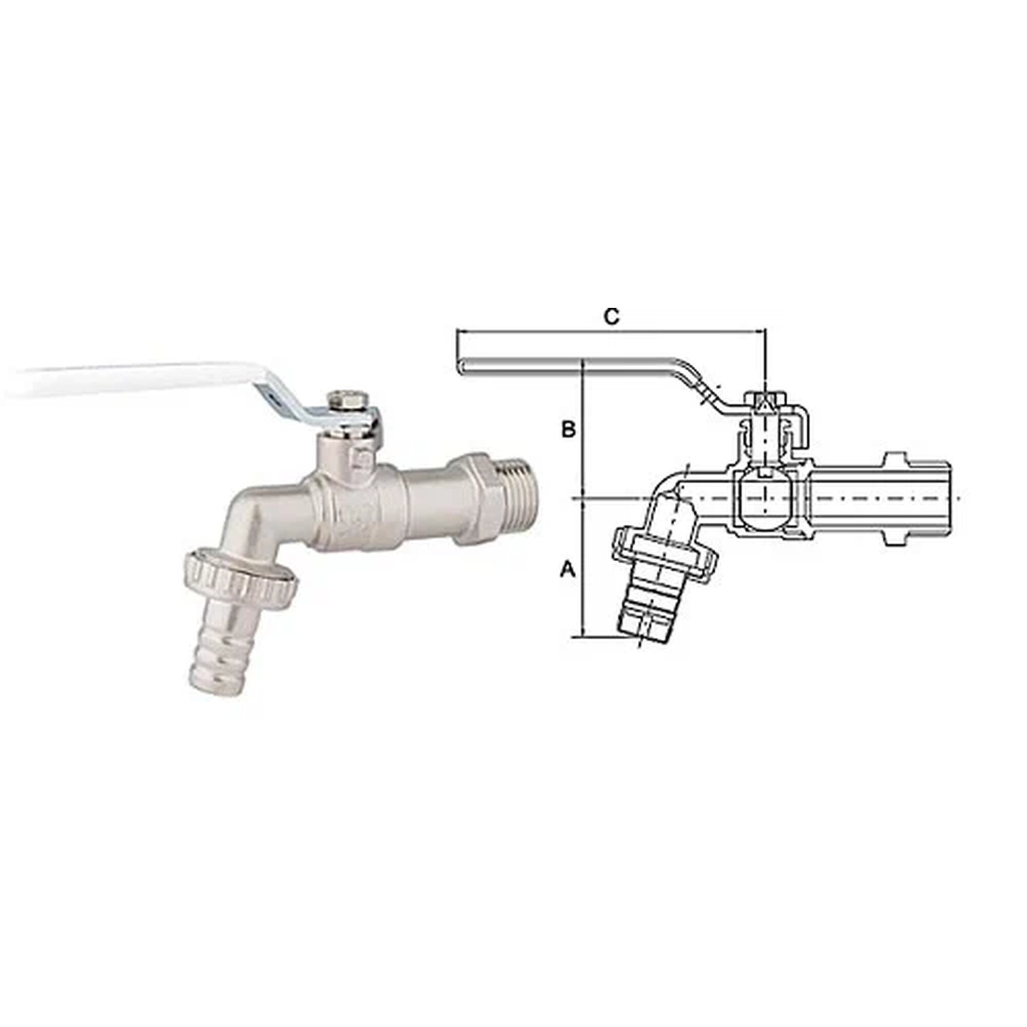 Кран водоразборный, 1/2" (15 мм), латунь, шаровой, ProFactor, Standard, PF BBC 328