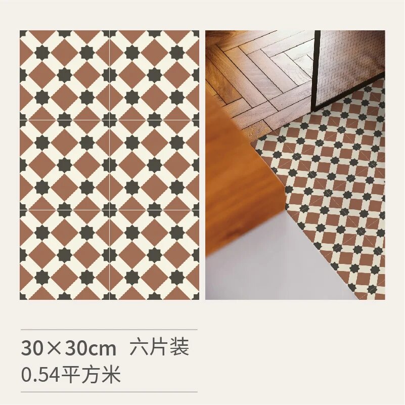 Ретро наклейки на пол из ПВХ, 6 шт. FT046XL