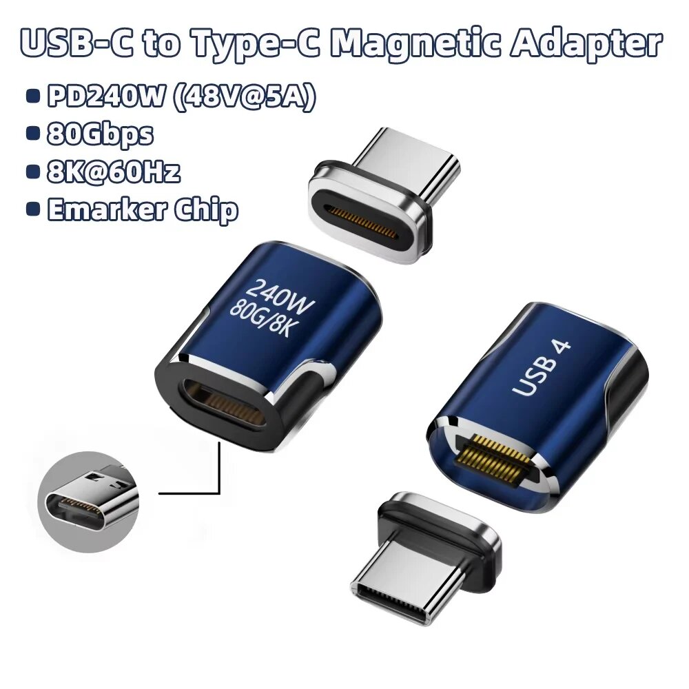 Адаптер MagSafe USB4 Thunderbolt4/3 На USB-C, 240 Вт, 80 Гбит/с, Магнитный Кабель Для 240W XQ CX LS