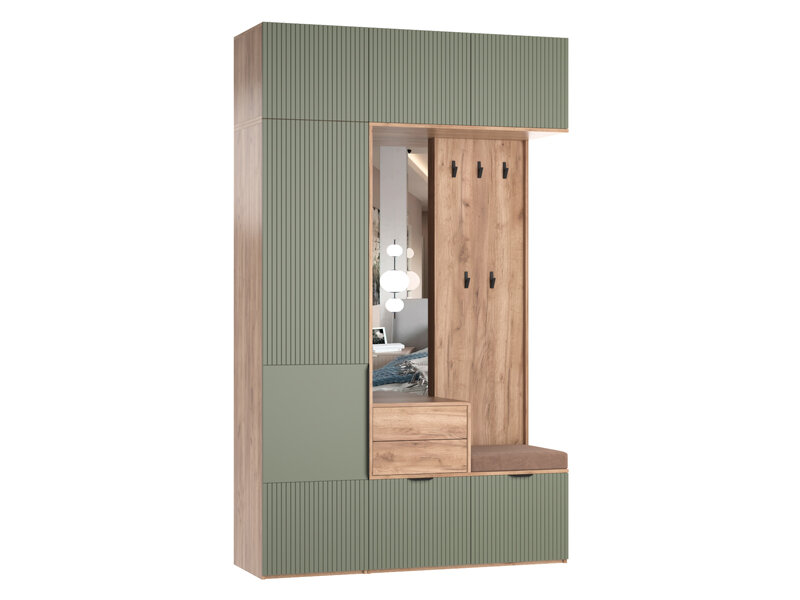 Прихожая в коридор "Тайлер" 135х240х50 Дуб крафт табачный / Фентале