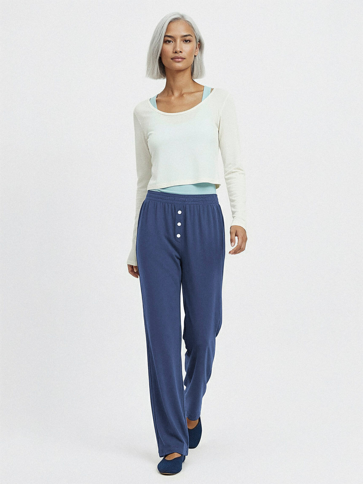 Брюки палаццо пижамные