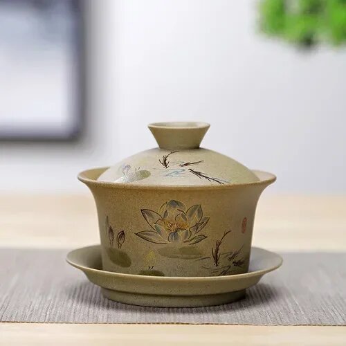 WSHYUFEI Цзиндэчжэнь керамический гайвань чаша в китайском стиле керамика Ретро чайный набор ручной работы пузырьковая чайная чашка для путешествий 150 мл 10.4x8.5cm