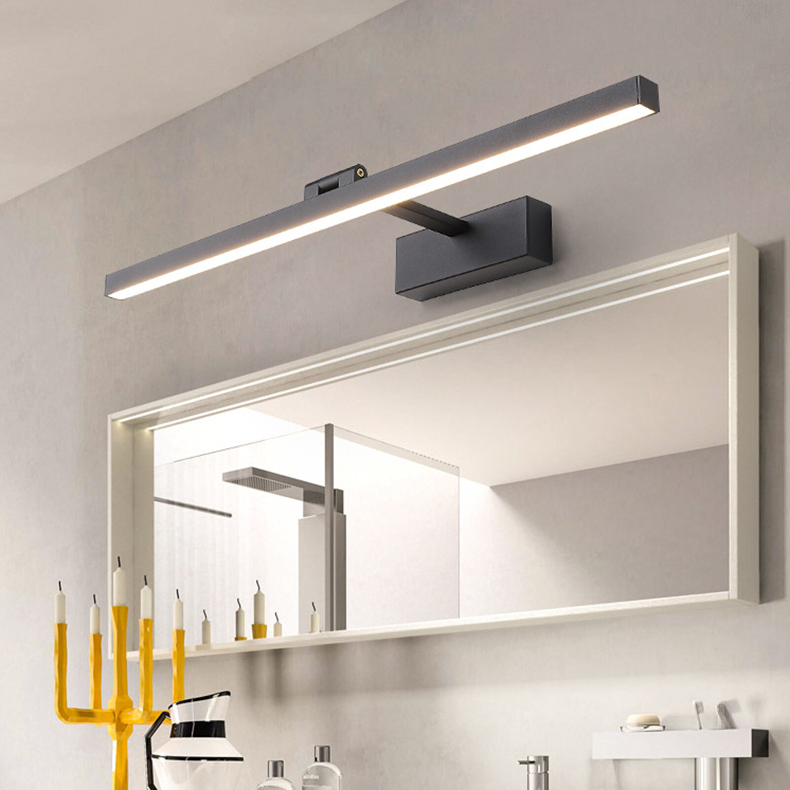 Современные светодиодные бра-лампы AC100-240V 9W 40cm/15.7in для ванной комнаты, настенные светильники для помещений, 6000K, холодный белый цвет