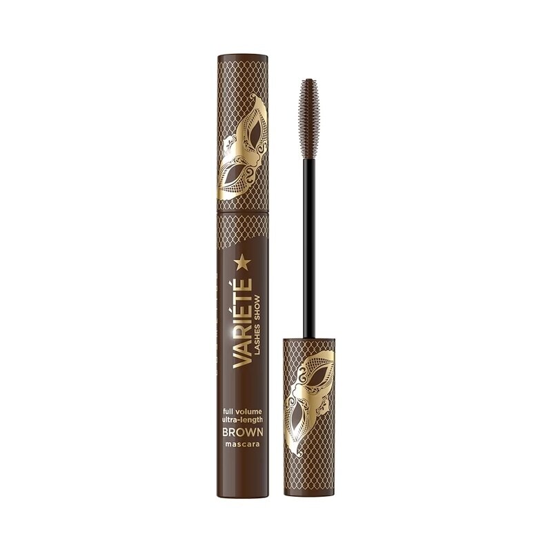 Тушь для ресниц Eveline Variete Lashes Show объем, коричневая, 10 мл