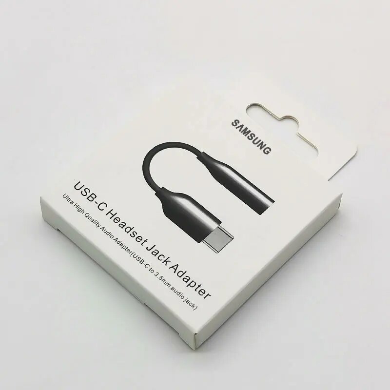 Samsung USB Type C на 3,5 мм Aux адаптер Type-C Jack Аудио конвертер для наушников Black with box