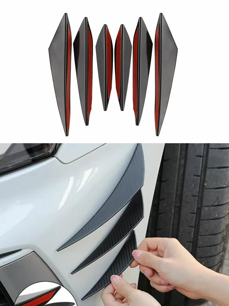Универсальные декорации для переднего бампера, спойлеры, тюнинг автомобиля, декор канарды, ,