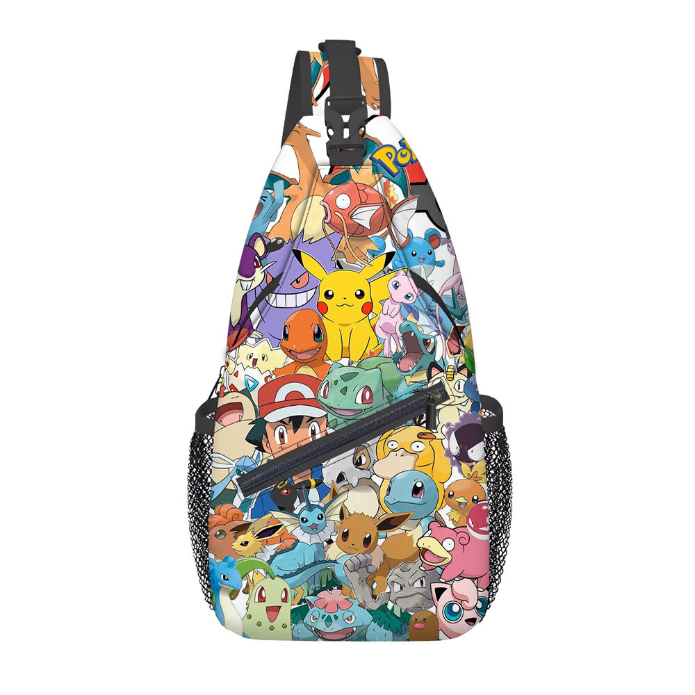 Нагрудная сумка Пикачу для мужчин и женщин, сумка через плечо, сундук из ткани Оксфорд, небольшая сумка через плечо для спорта и отдыха, рюкзак, мужская сумка