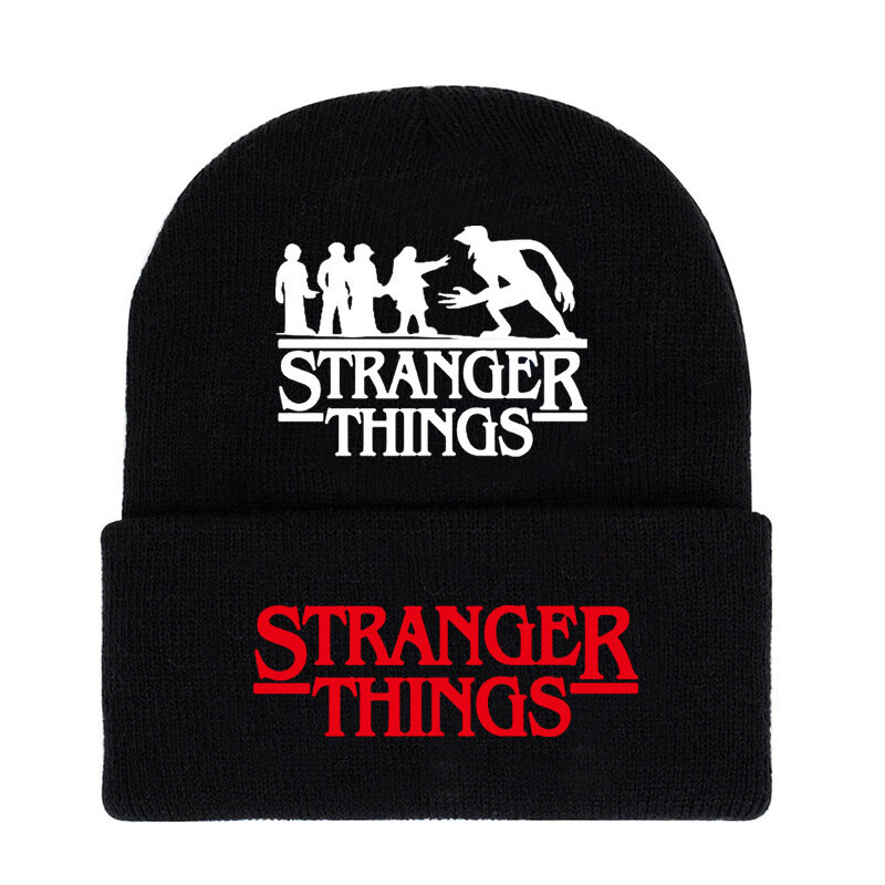 Stranger Things 4 Stranger Things юбилейная вязаная шапка с принтом бархатная шапка эластичная шапка Европейская и американская теплая шапка