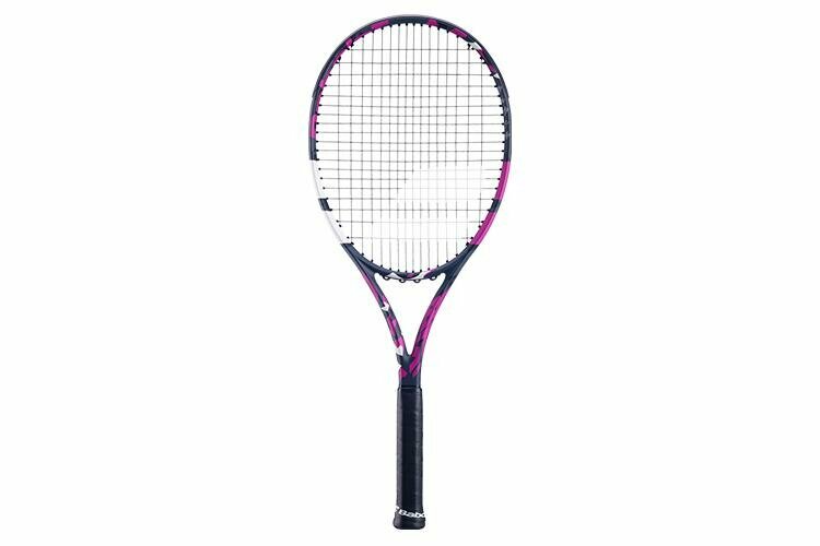 Теннисная ракетка унисекс Babolat BOOST Collection AERO PINK, чернофиолетовая, 260 г, 102 кв. дюйма, полный карбон