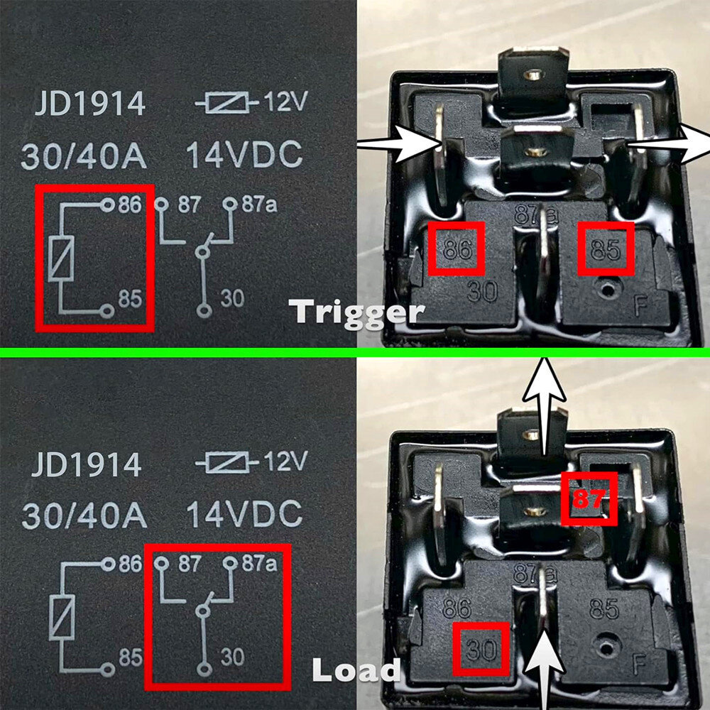 Комплект держателей Реле, розеток и предохранителей 12V 40A 5Pin Для автомобиля