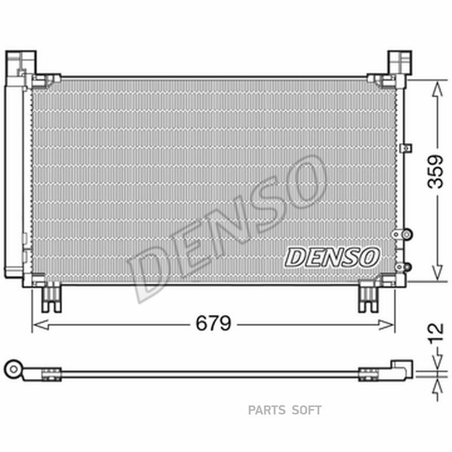 Радиатор кондиционера от официального дистрибьютора, DENSO, артикул DCN50053