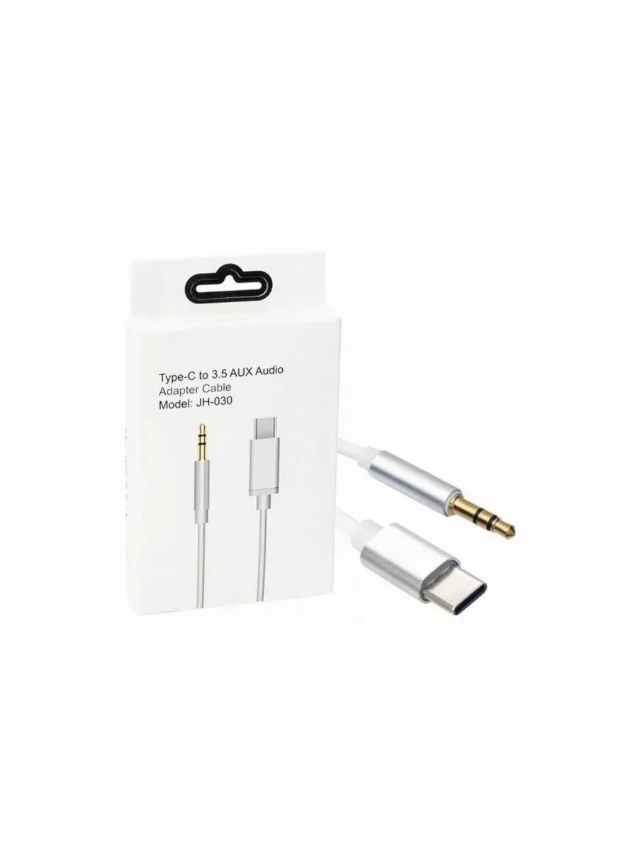 Кабель -Type-c to 3,5 AUX Audio . Adapter Cable. JH-030, белый, 1 м