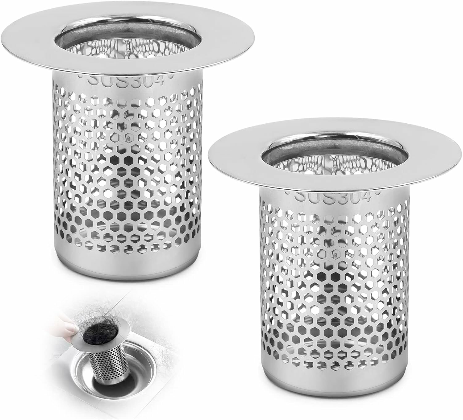 2 дренажных фильтра, используемых для слива воды из раковины, можно использовать на кухне, в ванной комнате