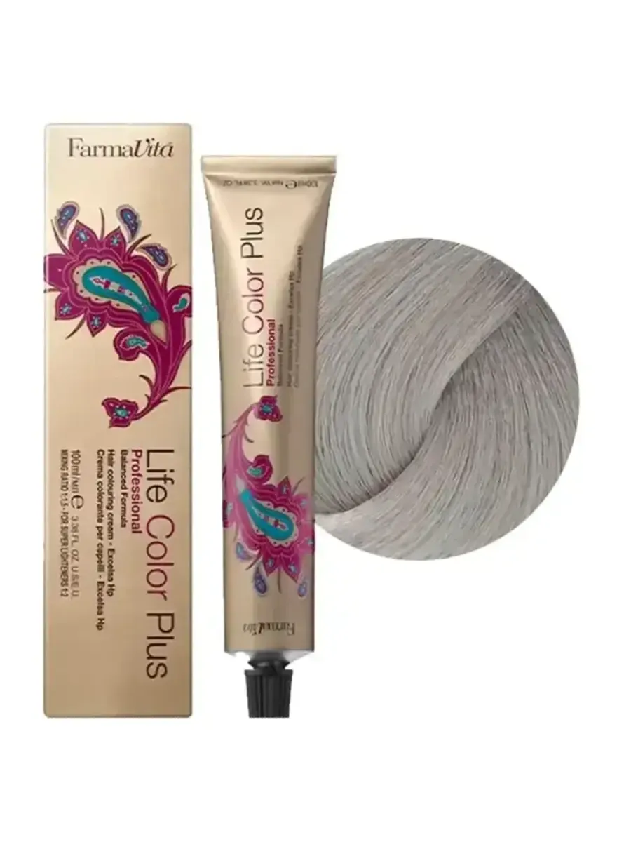 Краска для волос Farmavita Life Color Plus Prof, Перманентный краситель с низким содержанием аммиака, 8.12