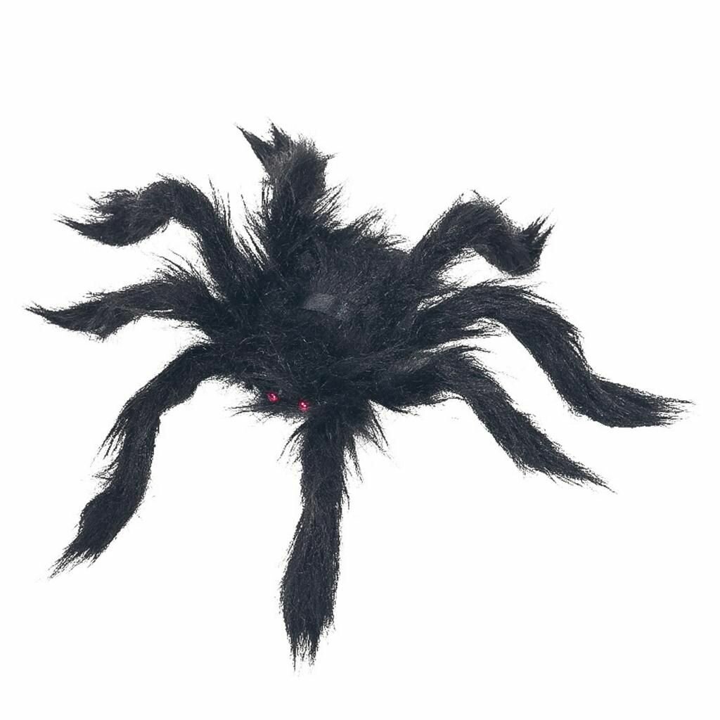 1 Реквизит для оформления сцены в стиле большого паука на Хэллоуин-черный-30-сантиметровый черный паук