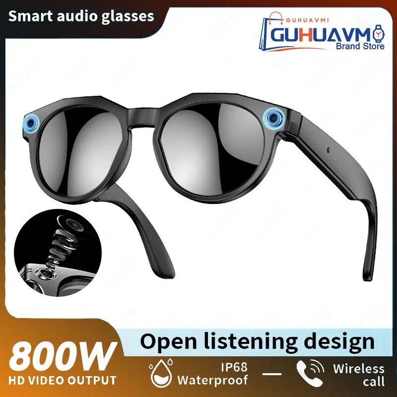 2026New 8K HD 800W Pixel Camera AI Smart Glasses Men Bluetooth Call 4GB WIFI Transmission Music Player Translation Glasses Women