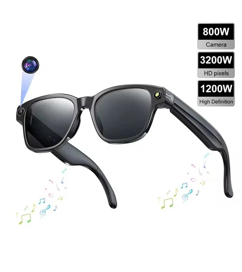Smart Glasses 1200P HD Photo Video Recording 800W Camera L801 AI Voice ChatGPT Glasses Bluetooth Music Call Wearable Sunglass