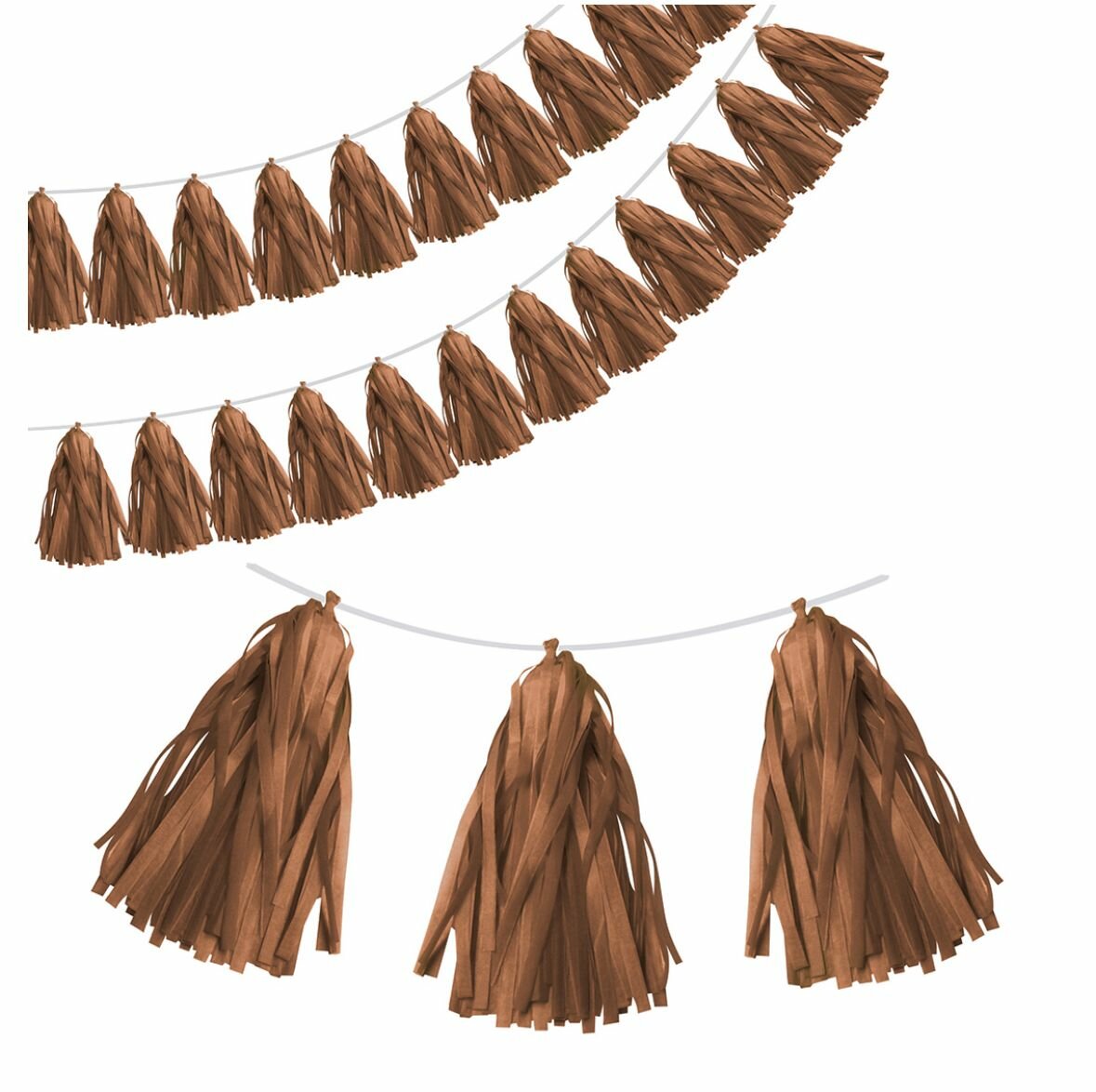 Гирлянда Тассел, Кофейная, 35*12 см, 12 листов.