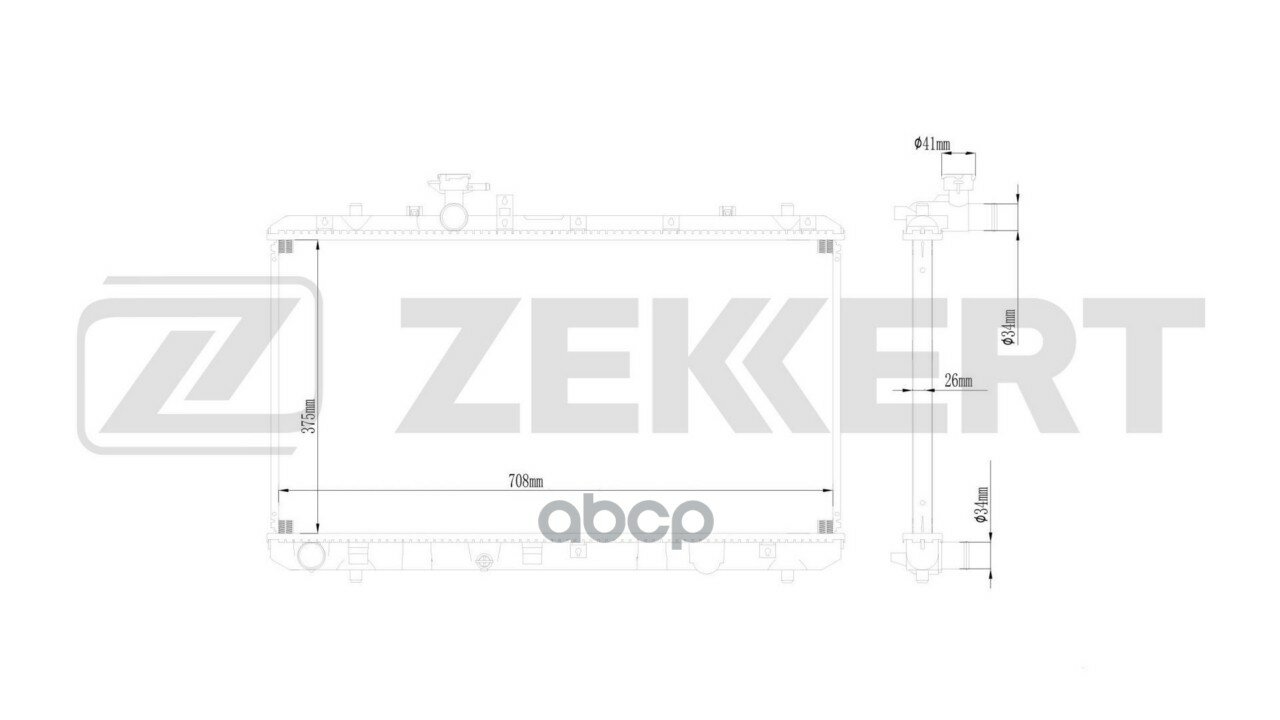 Радиатор охлаждения двигателя Suzuki SX4 (EY GY RW) 06- Fiat Sedici (189_) 06- Zekkert арт. mk-1679