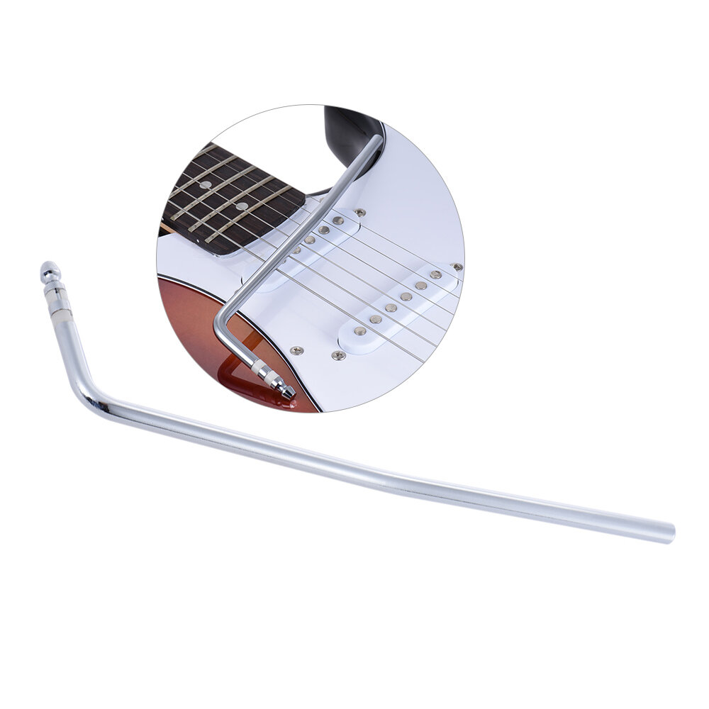 Рукоятка tremolo vibrato whammy bar для электрогитары, тип прямого вставления, для мостика tremolo, диаметр вставной части 6мм, серебристый цвет, длина штока около 17см, материал металл, вес 44г, в комплект входит 1 шт.