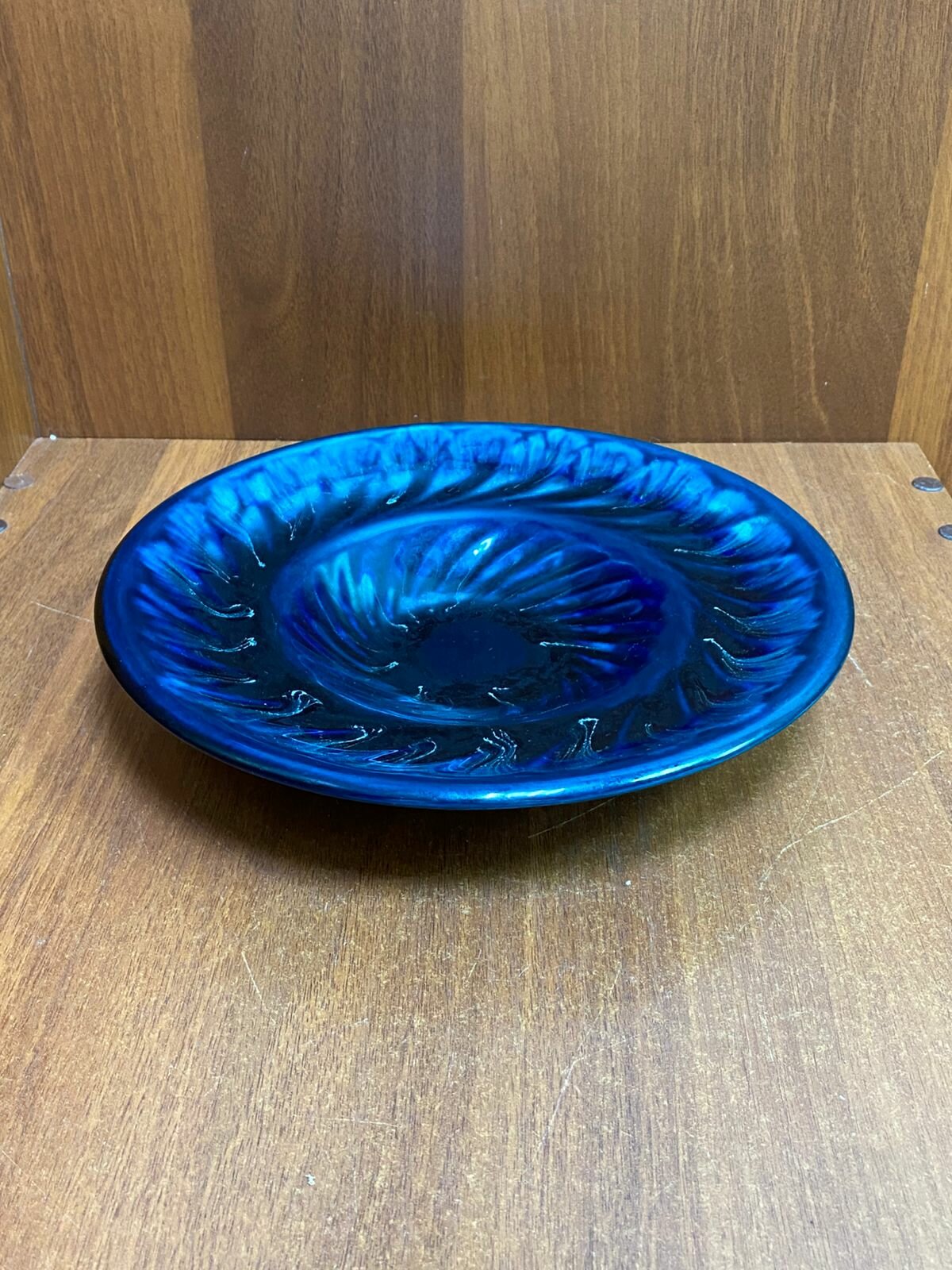 Керамическое Блюдо - Сухарница "Волна" д-27,3 см, В. П. Шинкаренко ЗИК, Конаково Винтаж! СССР Редкая!