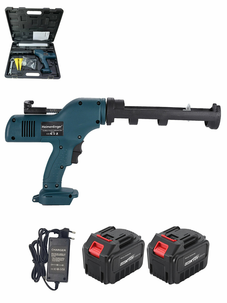 Пистолет для герметика LB125, 2х6 А·ч Li-Ion, в кейсе