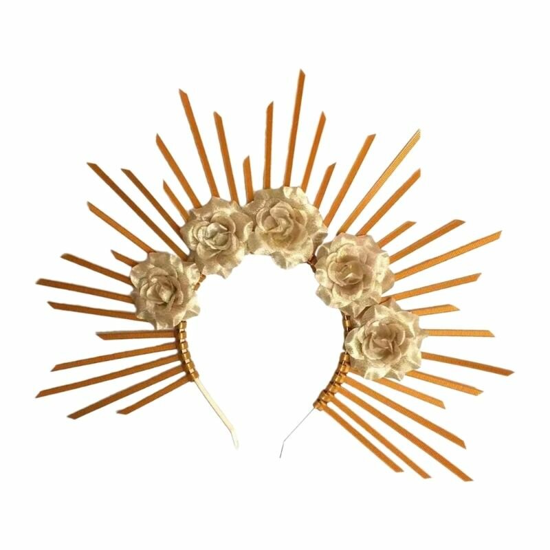 Цветочные Аксессуары Для Волос С Преувеличенной Индивидуальностью Бога Солнца-Golden Flower