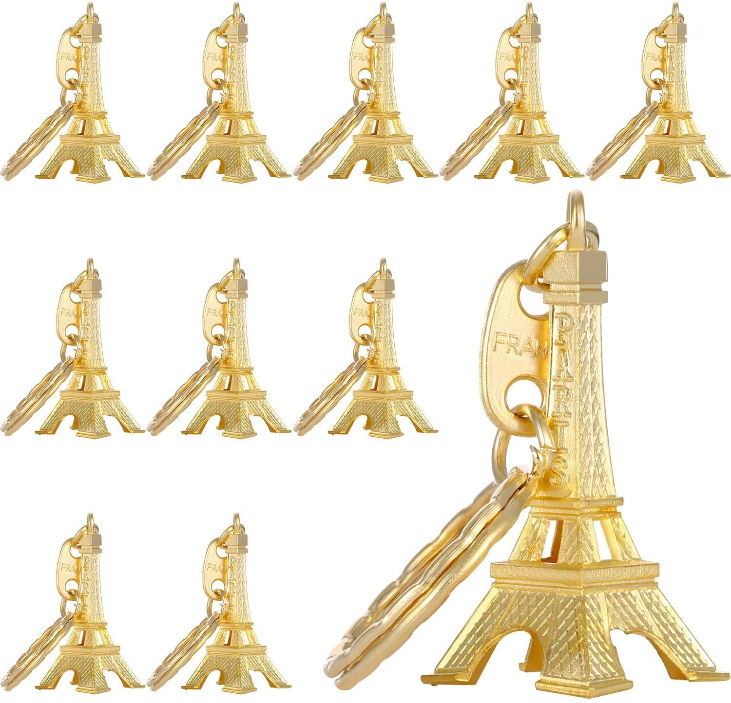 12 Pieces Eiffel Tower Keyring Retro Adornment French Souvenirs Keychains (Gold) из сплава, размер для украшений ключей, упаковка OPP Bag, серебрный золотистый бронзовый цвета, подходит в качестве подарка друзьям семье beloved самому себе, легкий не