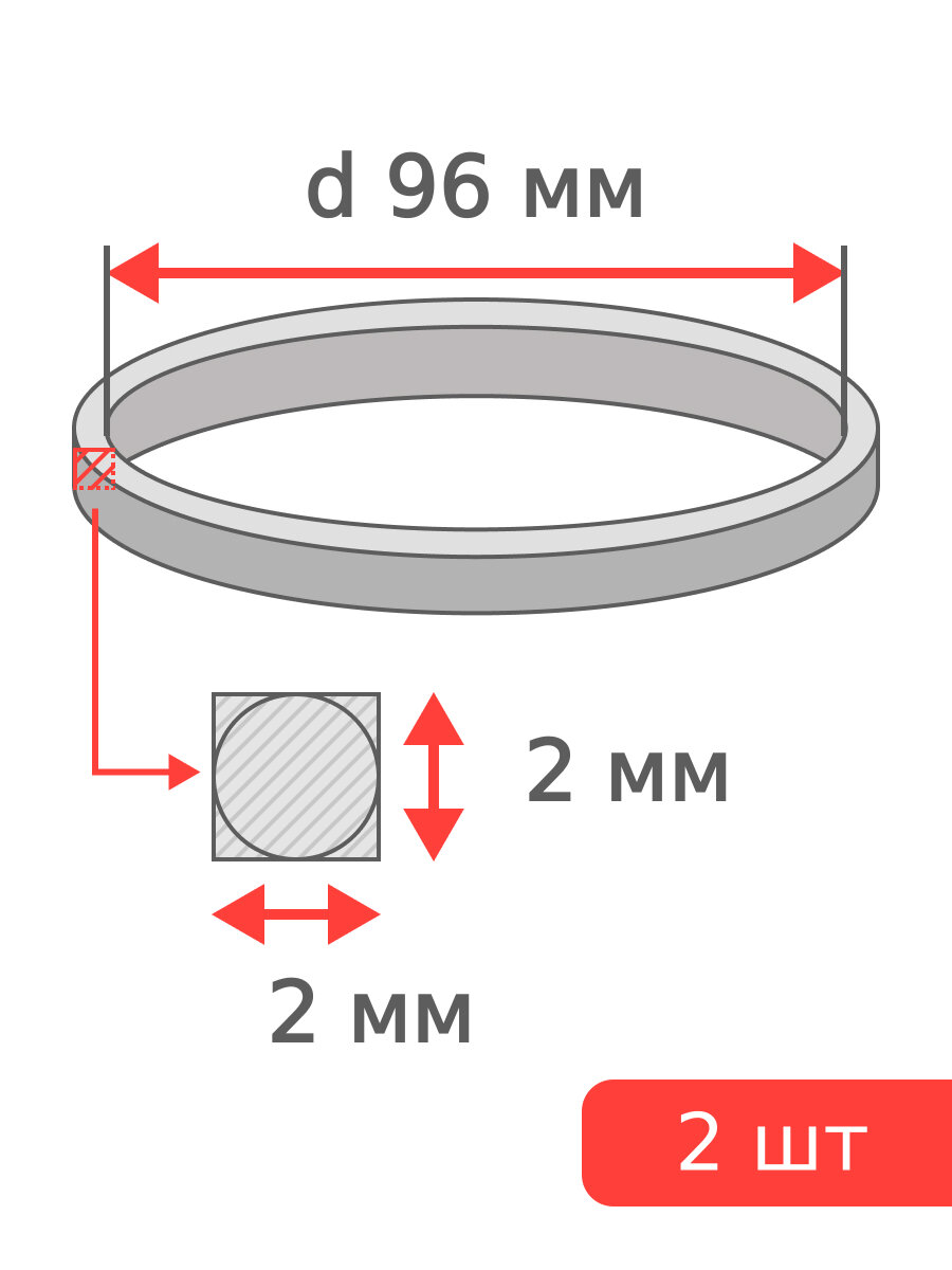 Пассик 96*2*2, L/2-полудлина 151мм, упаковка 2 штуки
