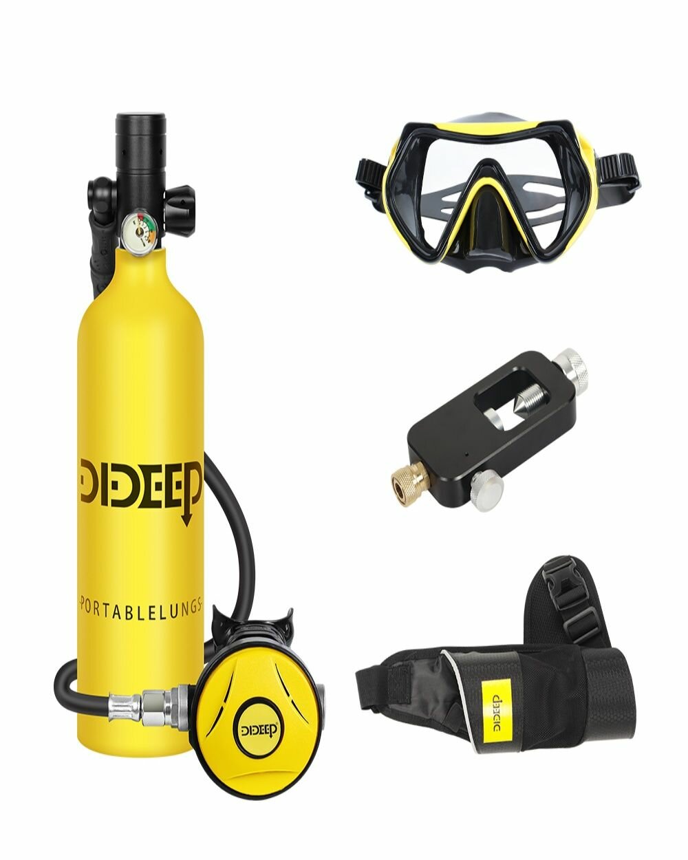 Новый подводный респиратор DIDEEP X4000Pro с кислородным баллоном для дайвинга, портативный респиратор для дайвинга емкостью 1 л