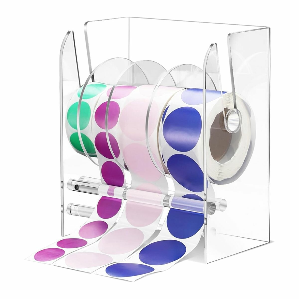 Регулируемый диспенсер для этикеток, акриловый держатель рулона с наклейками, прозрачные держатели, 4 диска