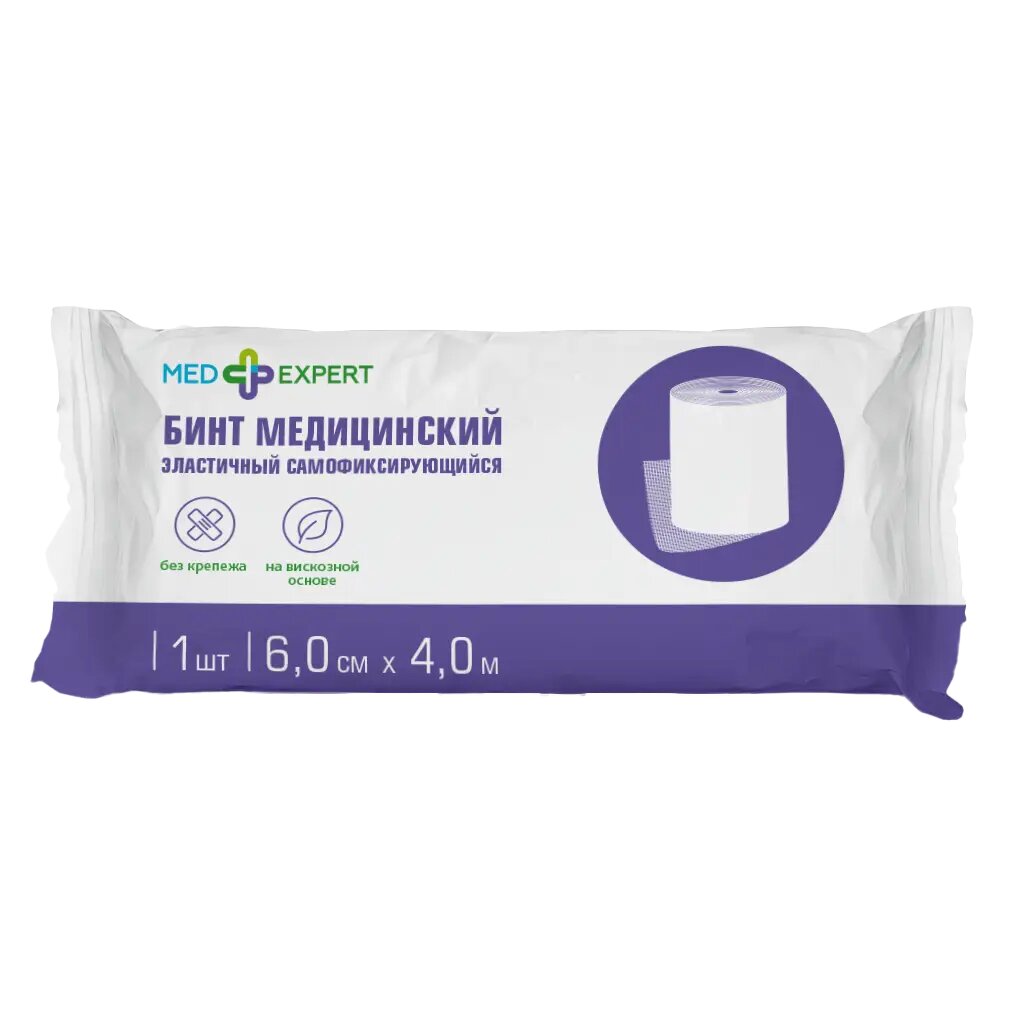 Med Expert Бинт медицинский эластичный самофиксирующийся 4м х 6см 1 шт