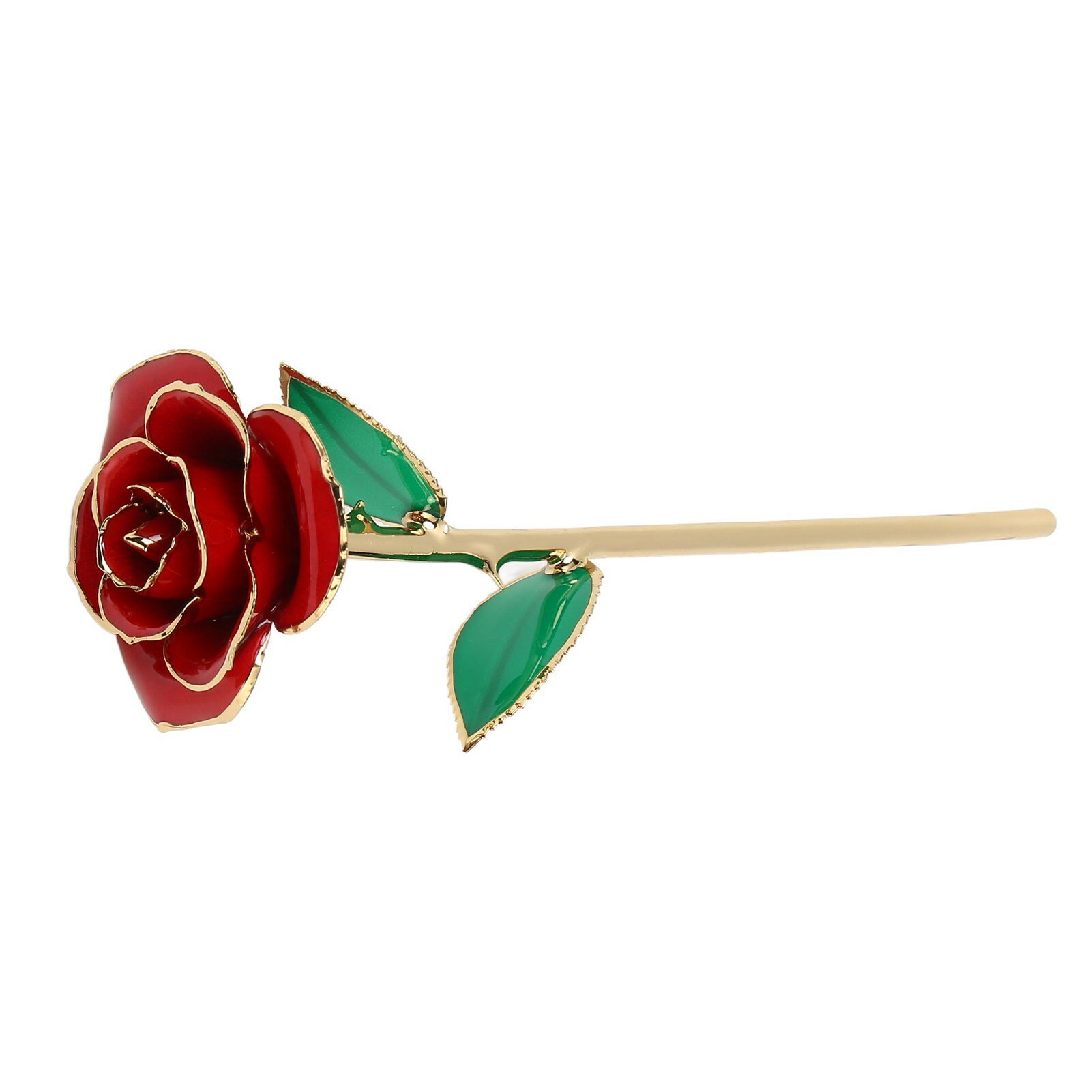 Настоящее розовое золото, украшение из 24-каратного золота, роза с подставкой для мамы, жены, подруги, красная