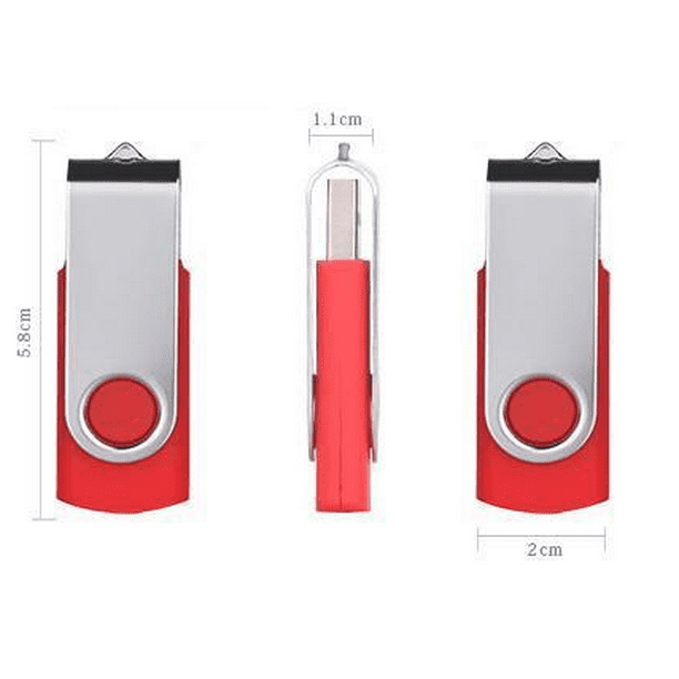 64GB USB-флешка с металлической поворотной крышкой, поворотная USB-флешка 64GB красная, 1 шт.
