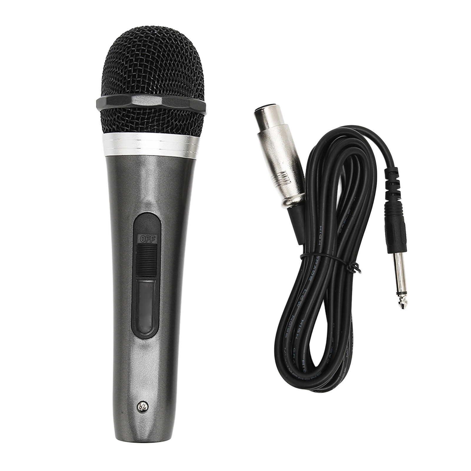 Wired Microphone 6.5mm Plug Noise Isolating Dynamic Handheld Mic with 3 Meters Cable for Speaker Amplifier Mixer