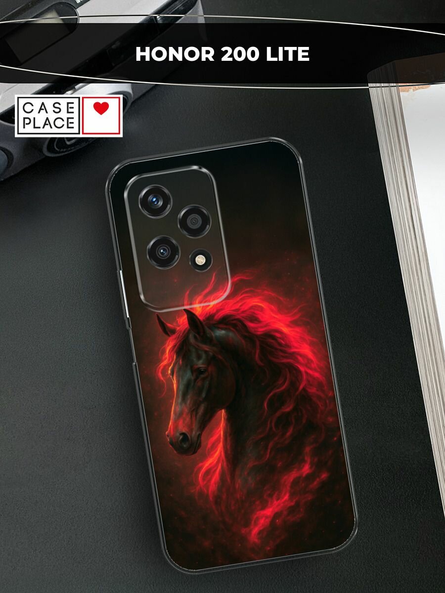 Чехол на Honor 200 Lite / Хонор 200 Лайт с принтом Конь и грива